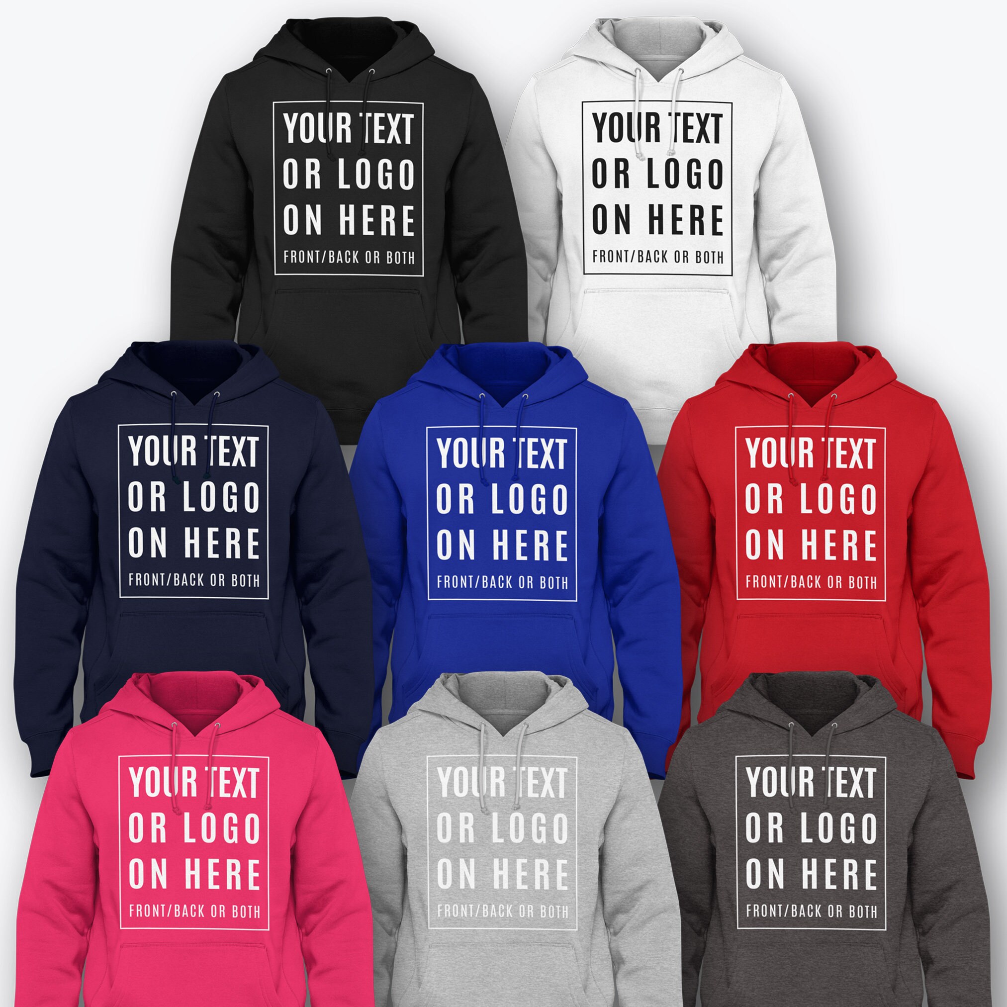 Personalised Hoodie Custom Printed Your Text Logo Design - Etsy UK