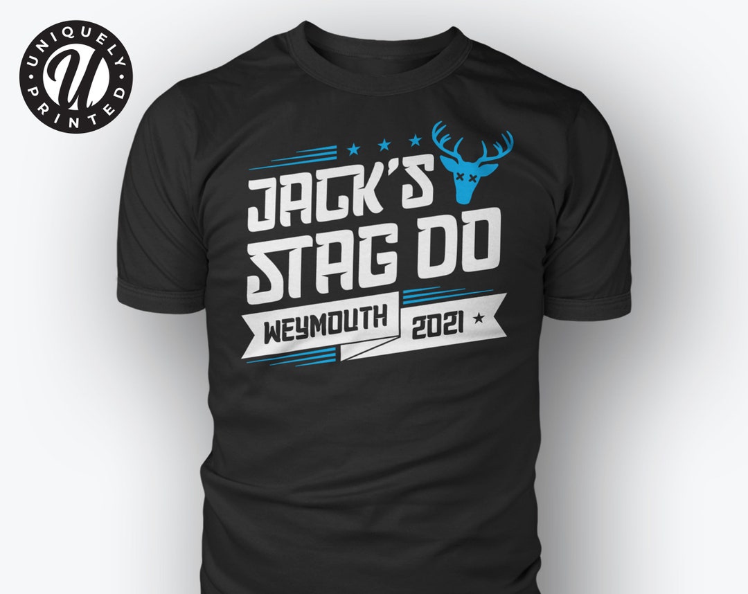 Personalised Stag Do T Shirt Custom Printed Add Back Print PARTY STAG ...
