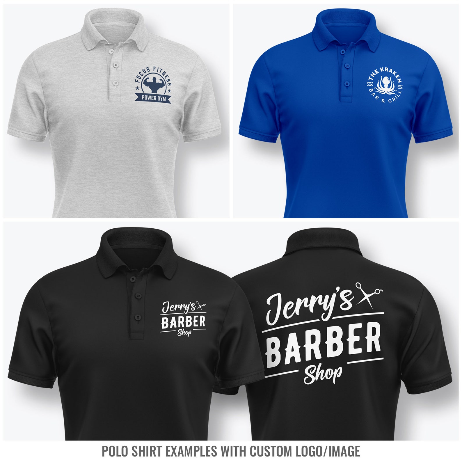 Personalised Polo Shirt Custom Printed Your Text Logo Design - Etsy Italia