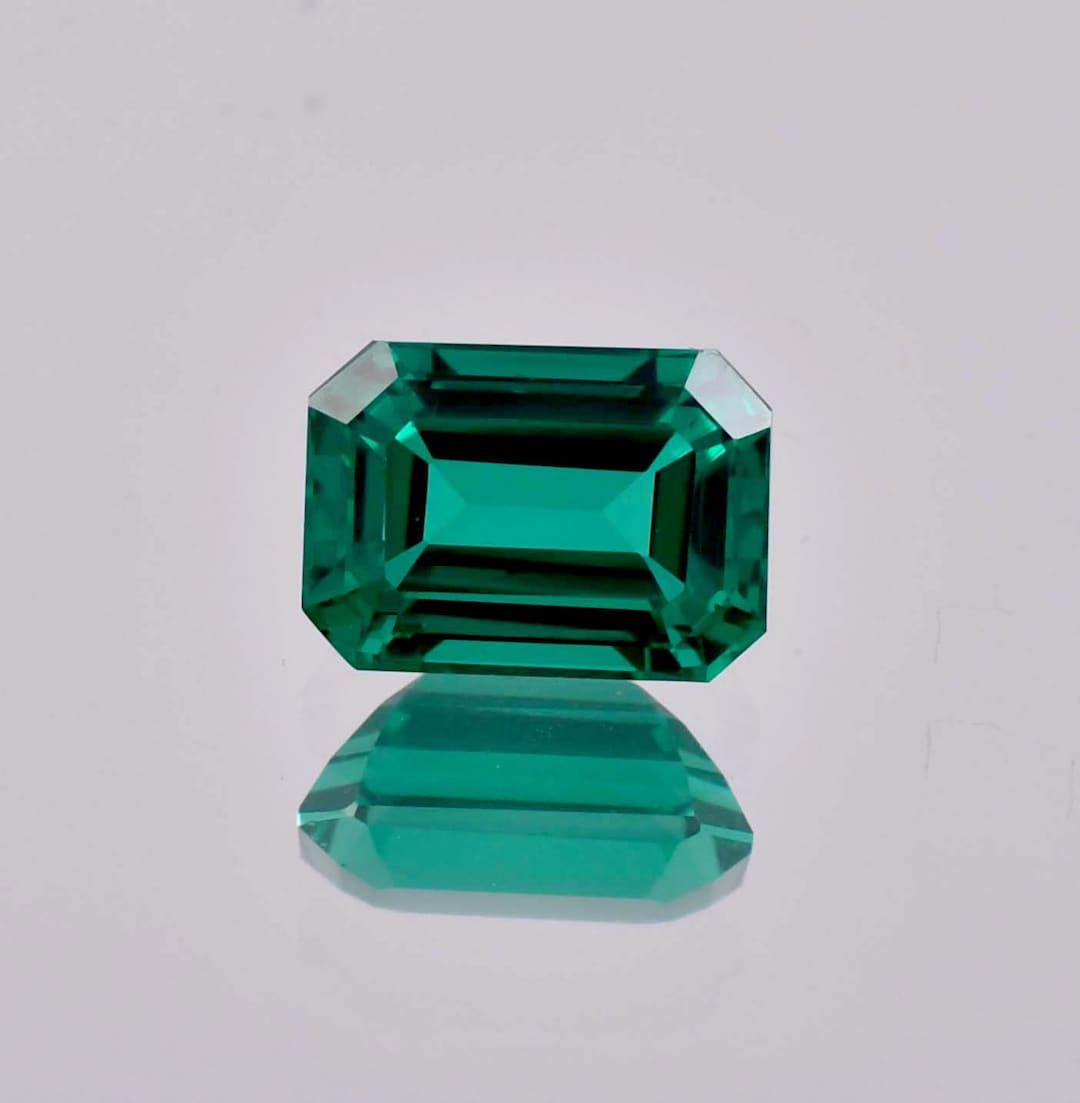 8x10 MM Natural Flawless Green Zambian Emerald Faceted Emerald Cut Loose Gemstone Certified-aaa+ ...