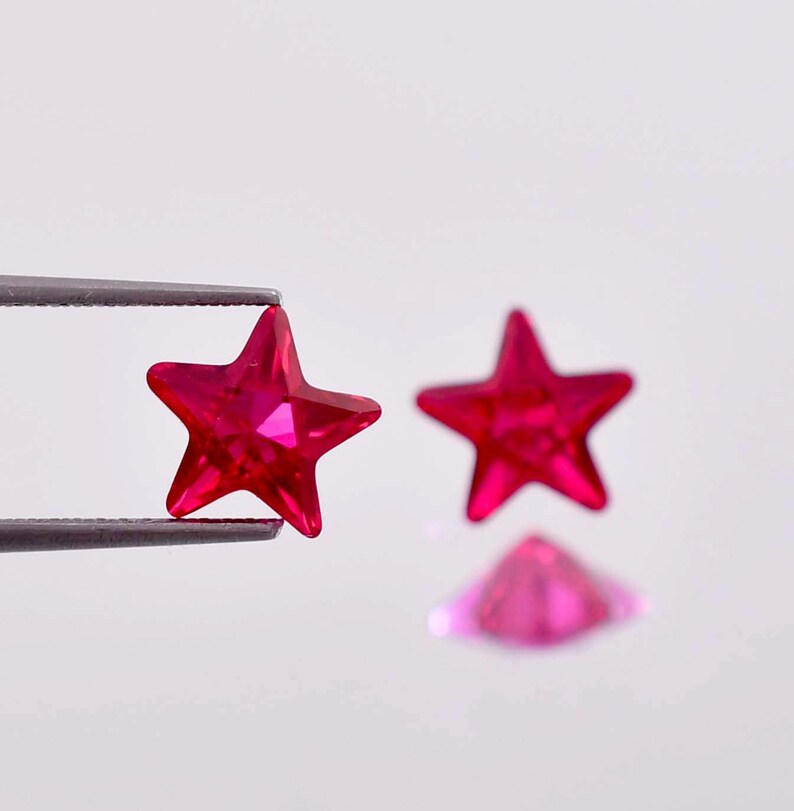 50 Pcs Natural Burmese Red Painite Star Cut Loose Gemstone Certified ...