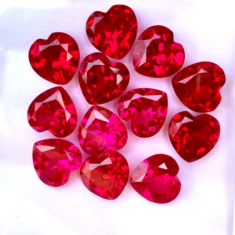 Heart Cut Ruby 10x10 - Etsy
