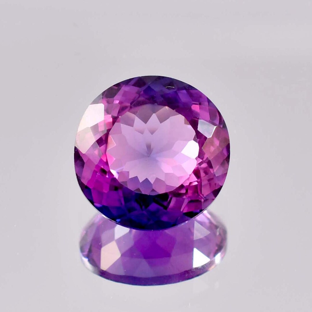 23.55 Ct Flawless Ceylon Purple Pink Bi-color Sapphire Round Cut Loose ...