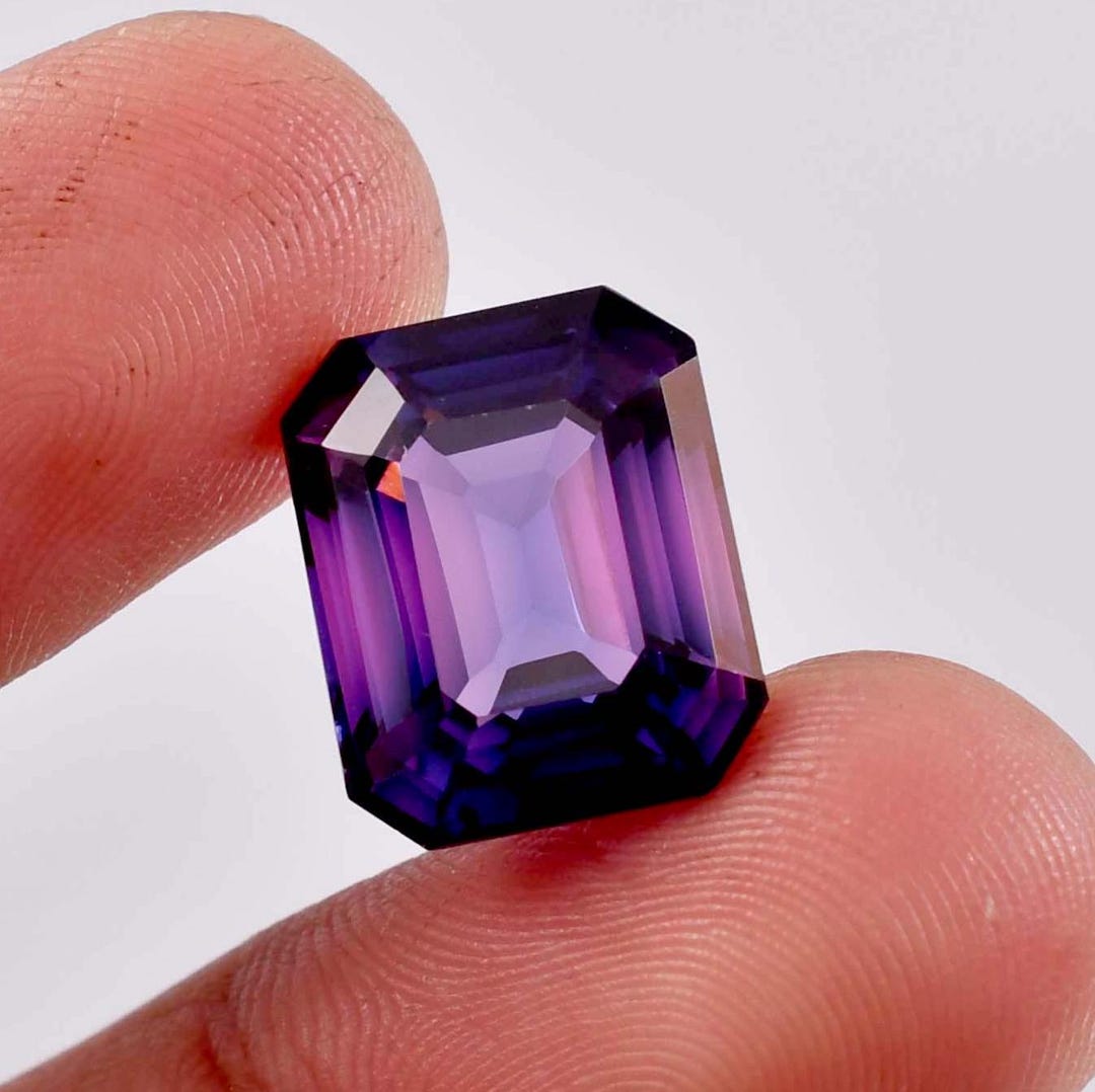 17.55 Ct Flawless Ceylon Purple Pink Bi-color Sapphire Emerald Cut ...