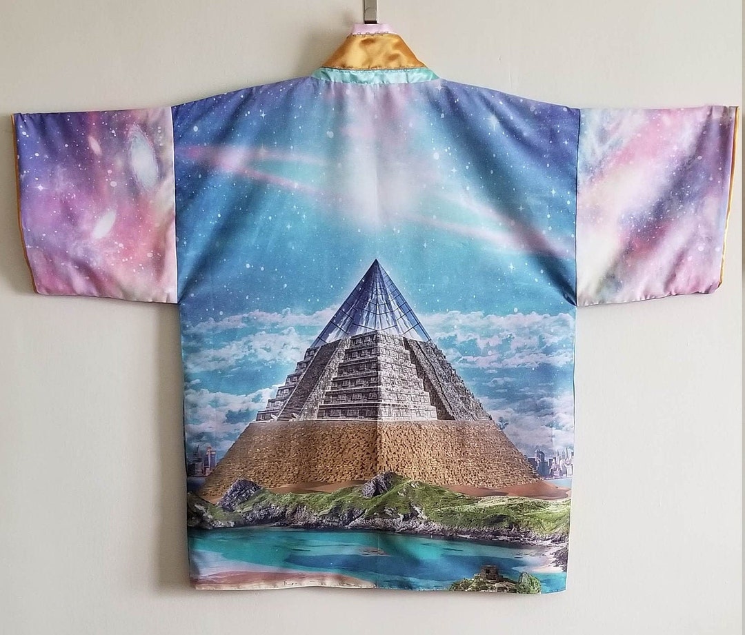 Universe Galaxy Pirámide Frente Abierto Kimono - Etsy España