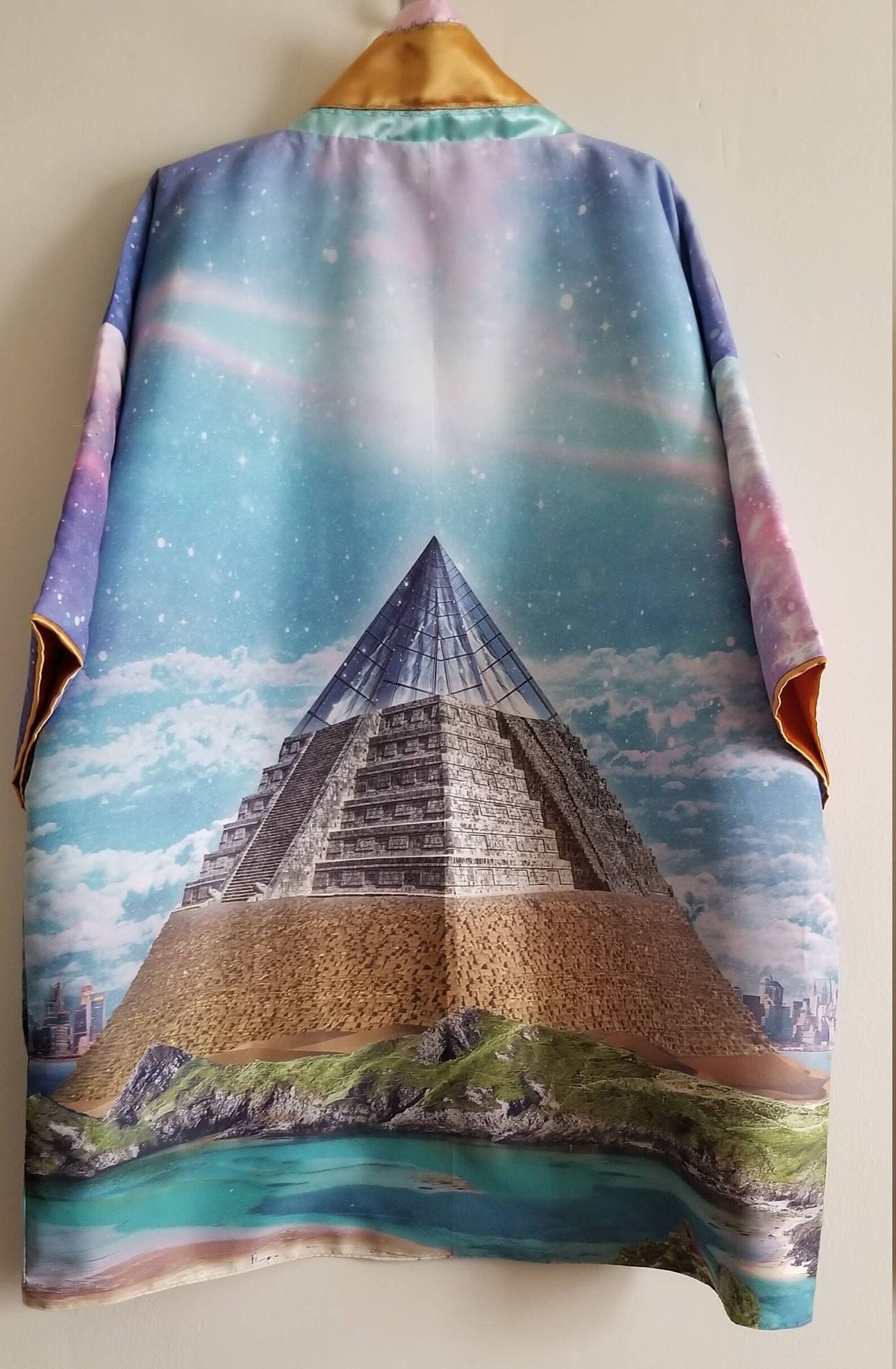 Universe Galaxy Pirámide Frente Abierto Kimono - Etsy España