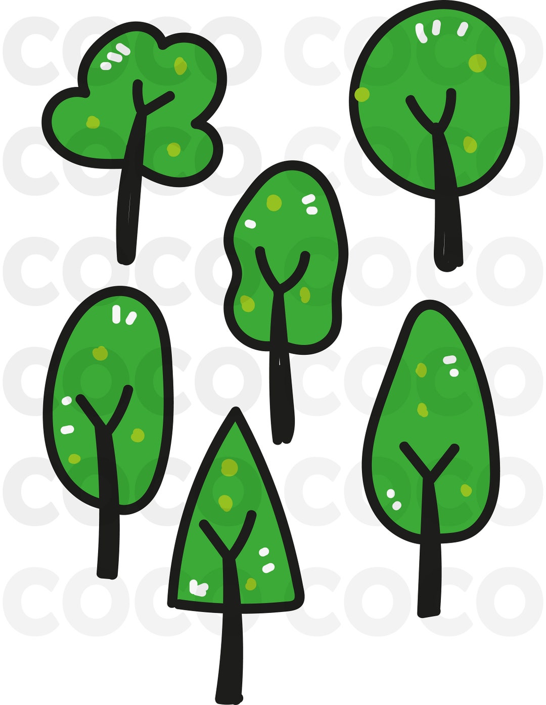 Green Tree , Tree Vector Svg, Eps, Png, Dxf - Etsy