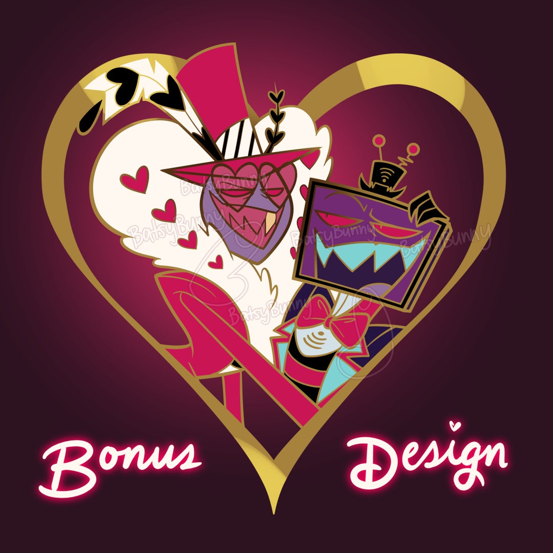 PREORDER 2.5in Hazbin Hotel VoxVal Valentines Hard Clear Enamel Pin Vox ...
