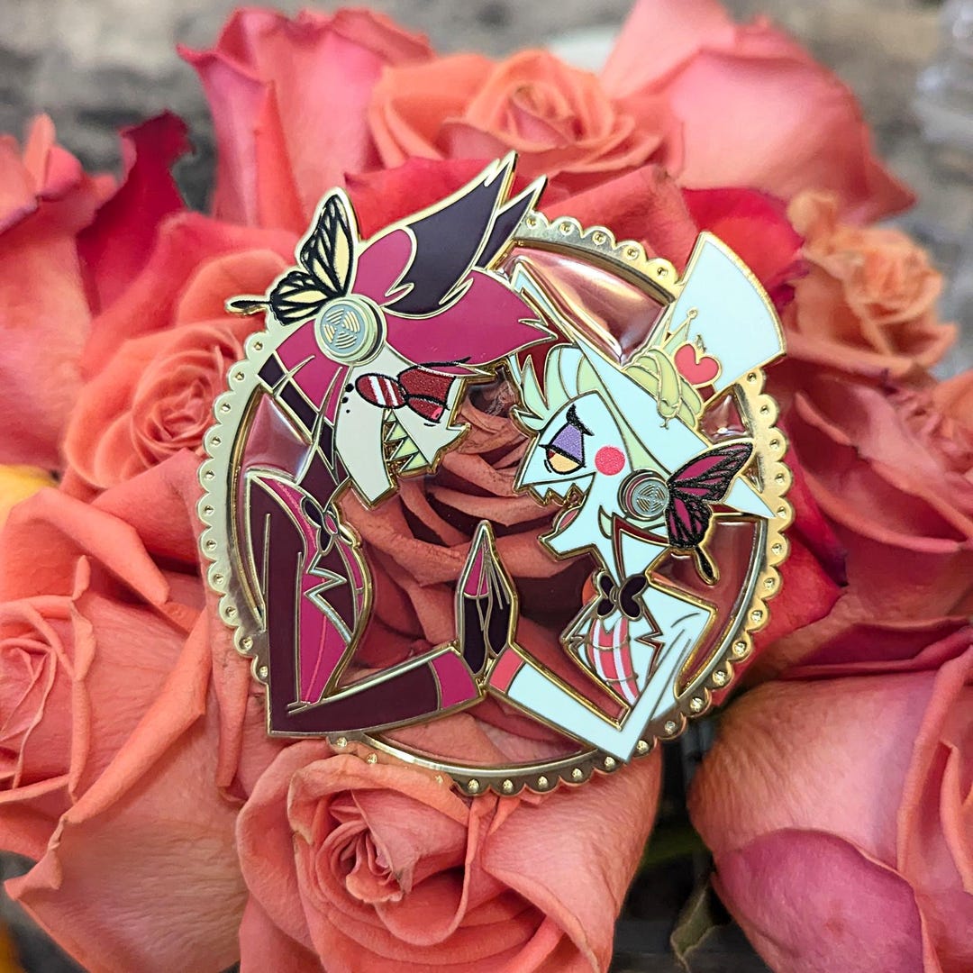 3in Radioapple Alastor Lucifer Magnet Enamel Pin Hazbin Hotel Gold ...