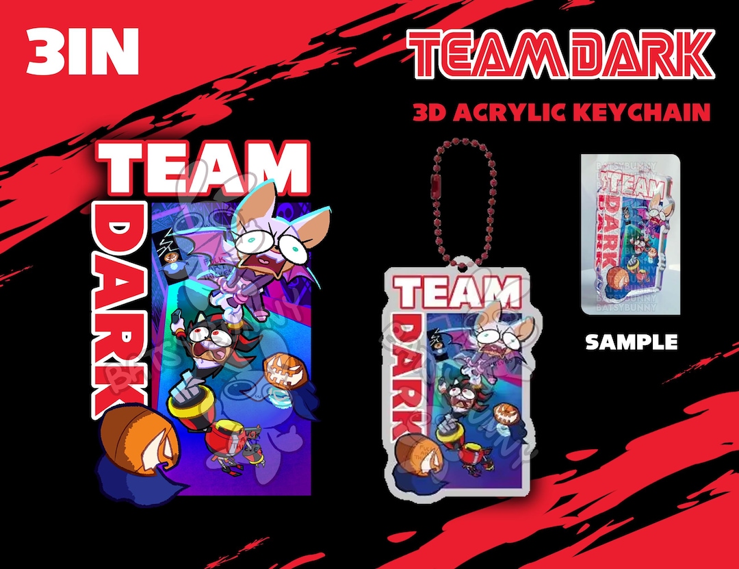 PREORDER TEAM DARK Charm Keychain 3in Sonic Heroes Shadow the Hedgehog ...