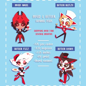 PREORDER SET 1.75in Butler Alastor Lucifer Morning Husker Maid Angel ...