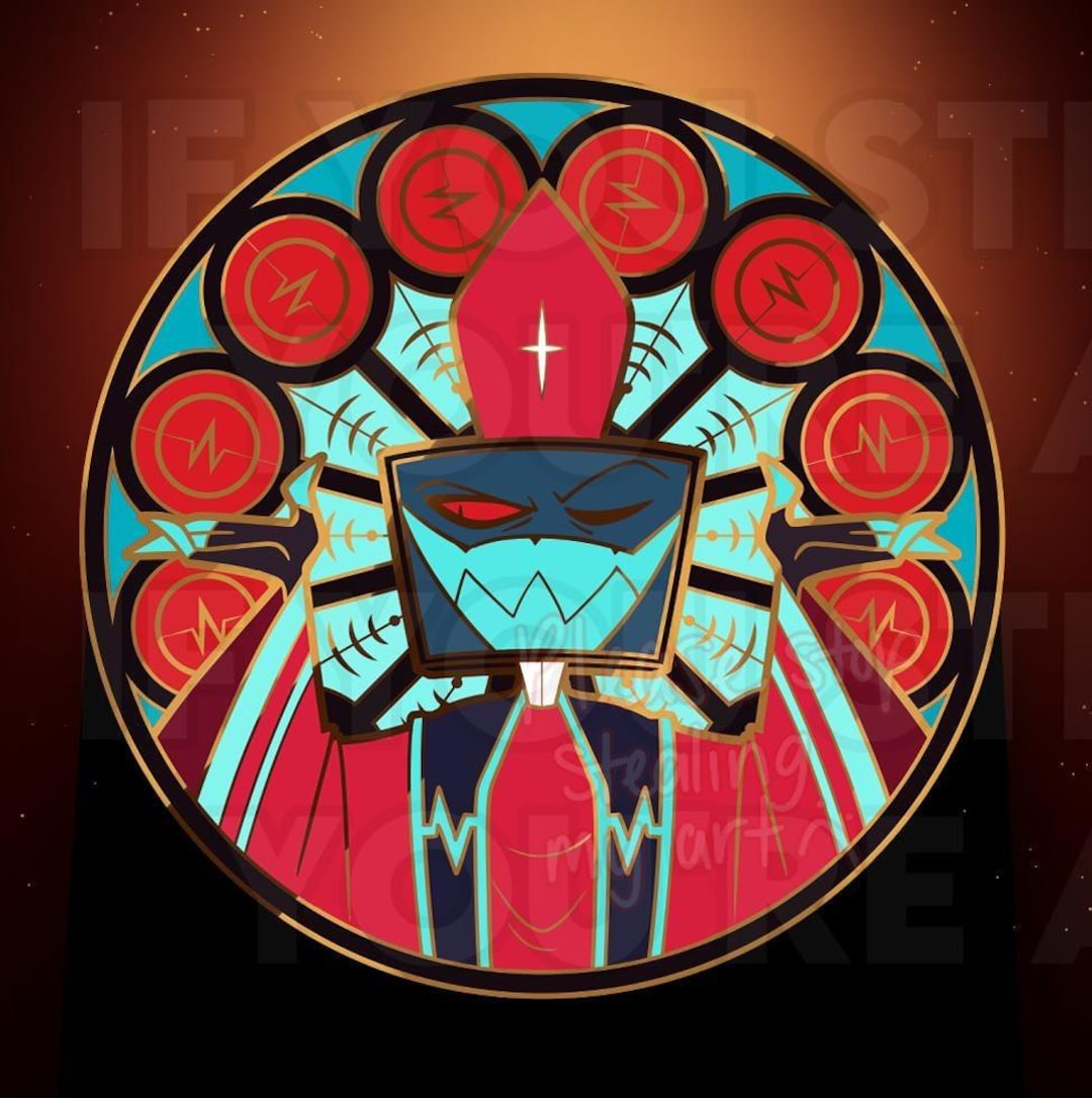 B GRADE 2.5in Priest Vox Unholy Trinity Stained Glass Window Enamel Pin ...