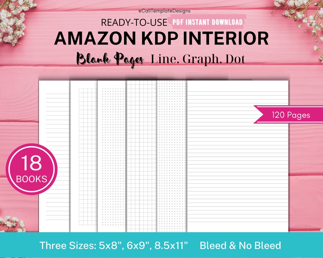 KDP Interior Bundle Lined, Dot Grid, Graph Pages for Low Content Books ...
