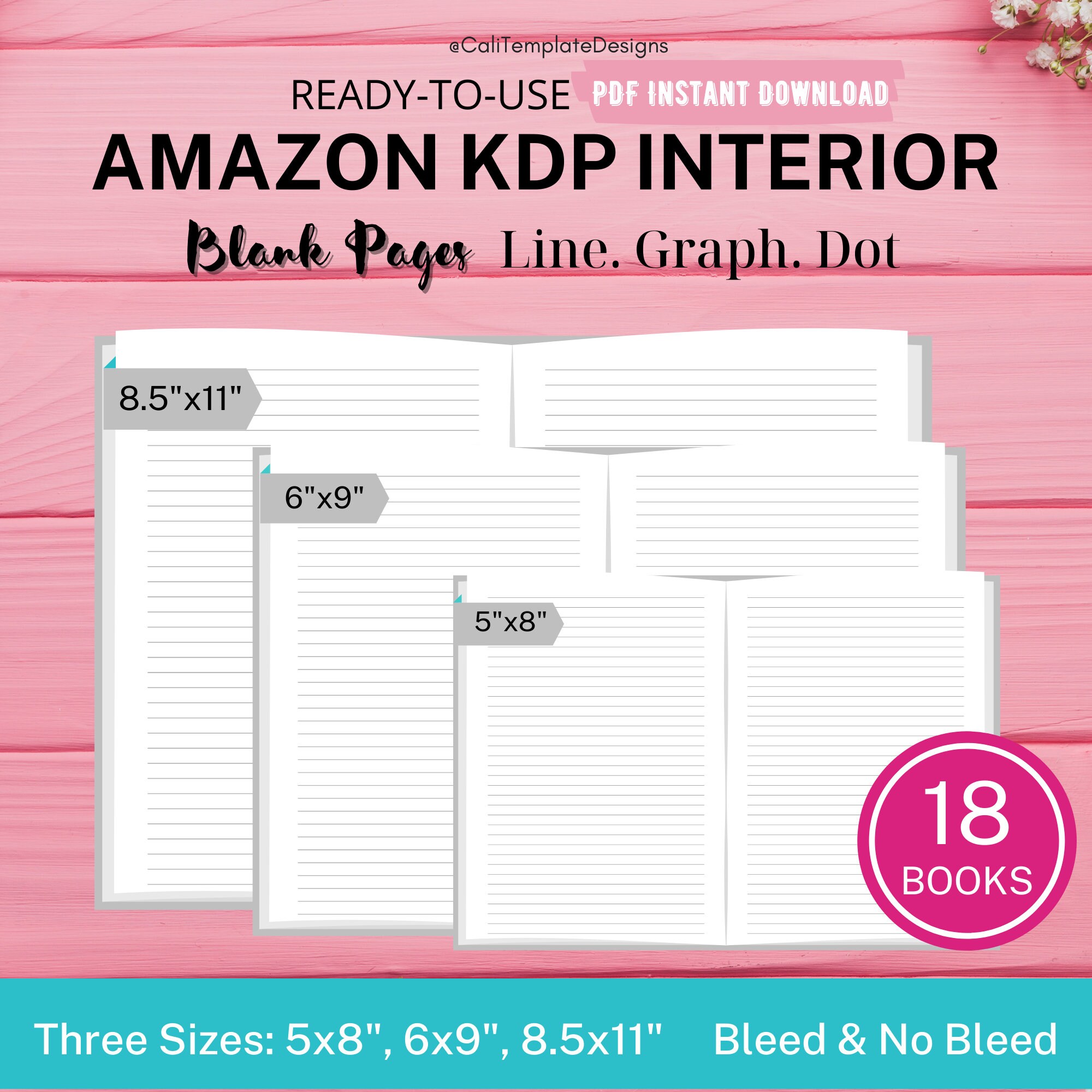 KDP Interior Bundle Lined, Dot Grid, Graph Pages for Low Content Books ...