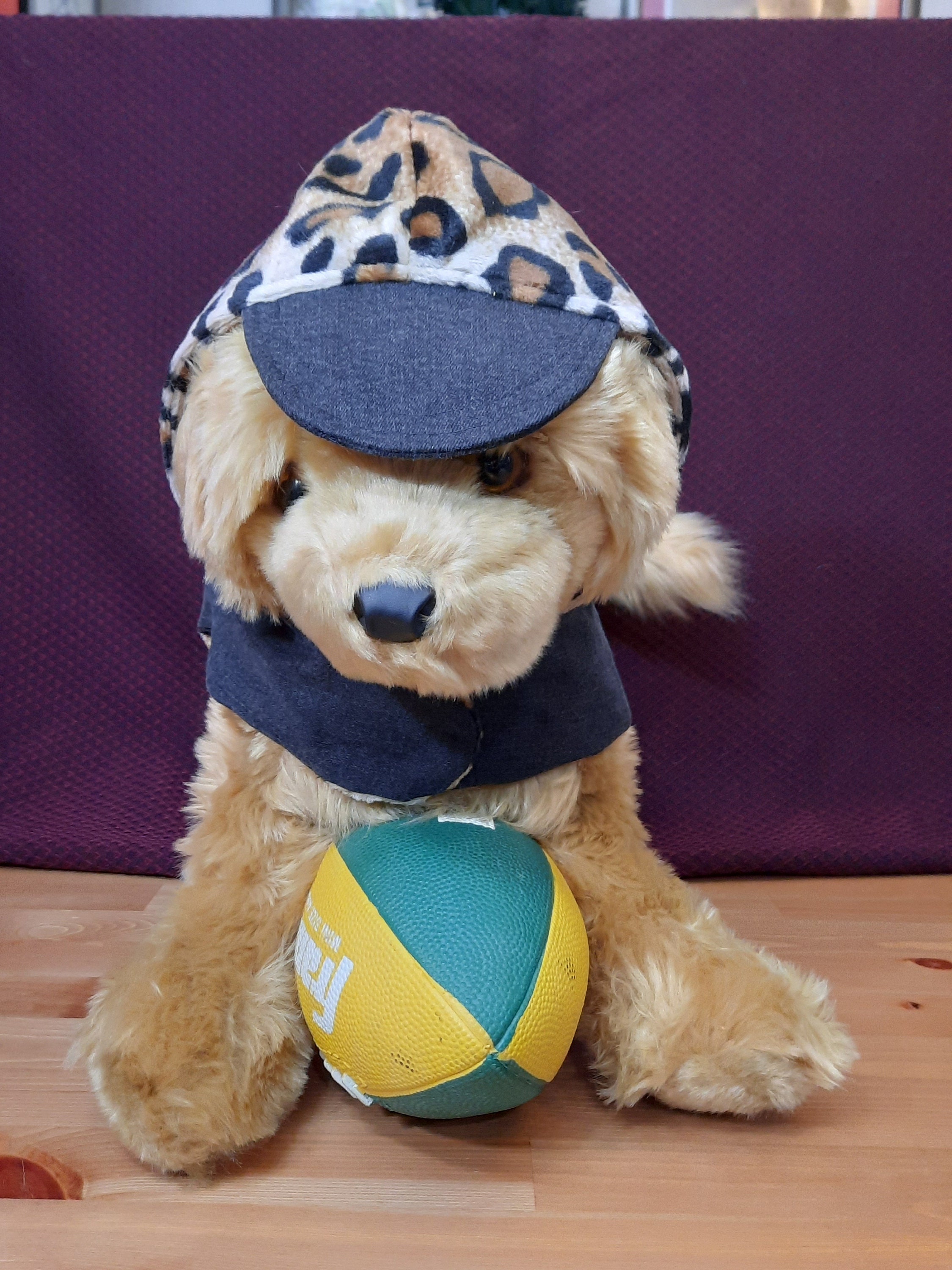 One of a Kind Denim Animal Print Faux Fur Lined Jacket With Hood for ...