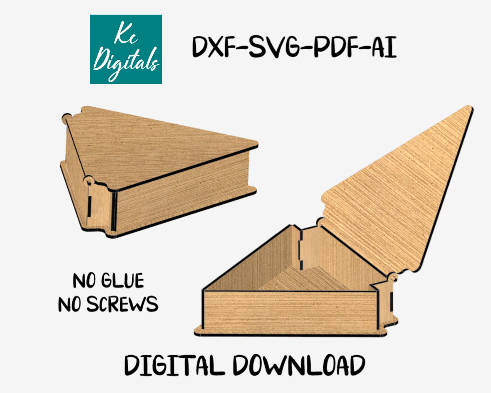 Gift Box Triangle Template for Laser Cut Storage Box Digital - Etsy