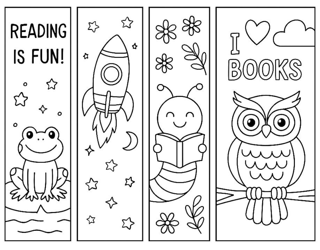 Printable Coloring Bookmarks for Kids - Fun DIY Activity for Classrooms ...