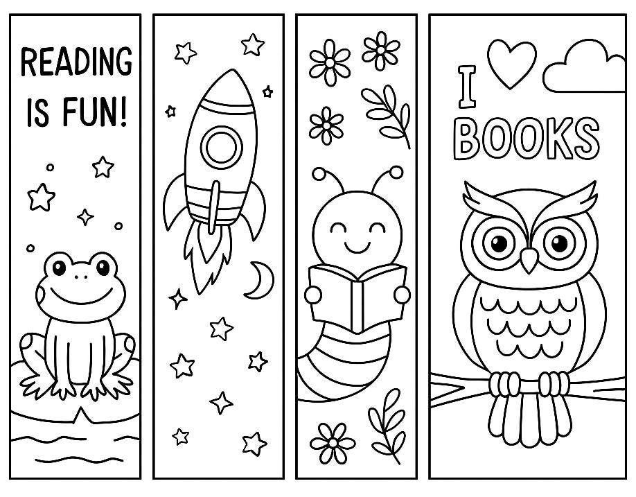 Printable Coloring Bookmarks for Kids - Fun DIY Activity for Classrooms ...