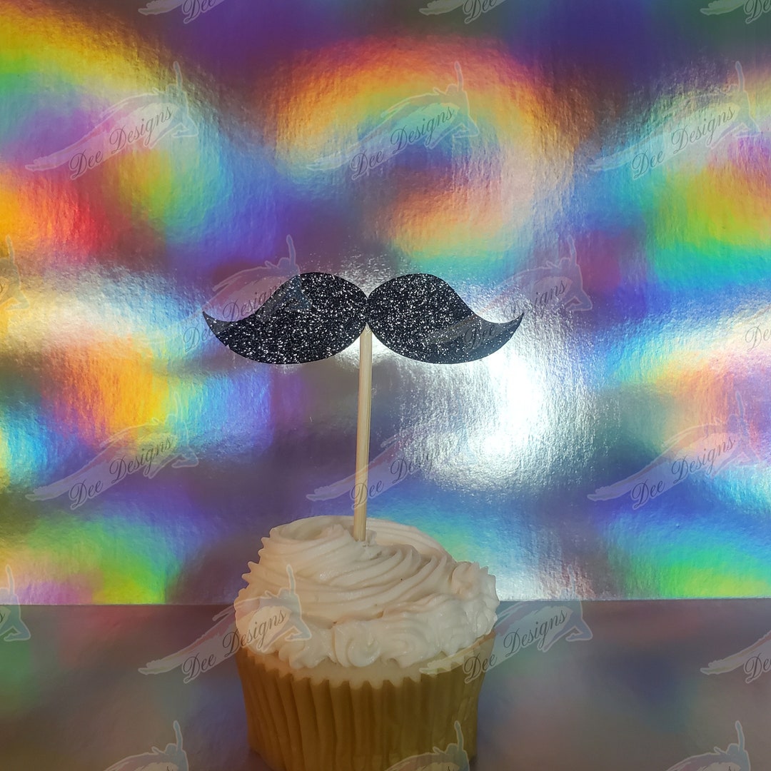 Moustache Cake Topper, Cupcake Topper, Set of 6 - Etsy