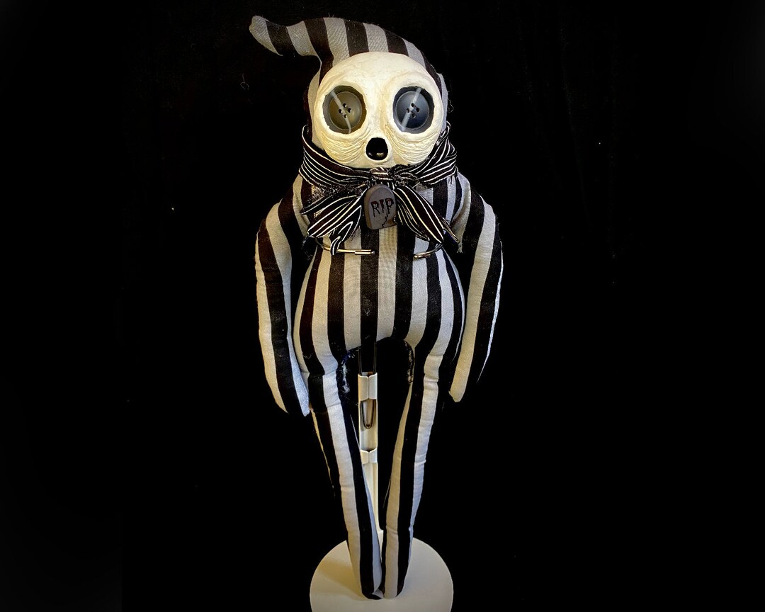 Specters 17” OOAK Clay Face Ghost Rag Doll Plush “striped” - Etsy