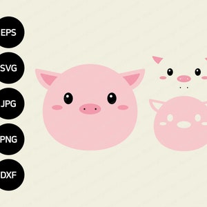 Cara de cerdo SVG para Cricut & Silhouette Cameo / Linda - Etsy México