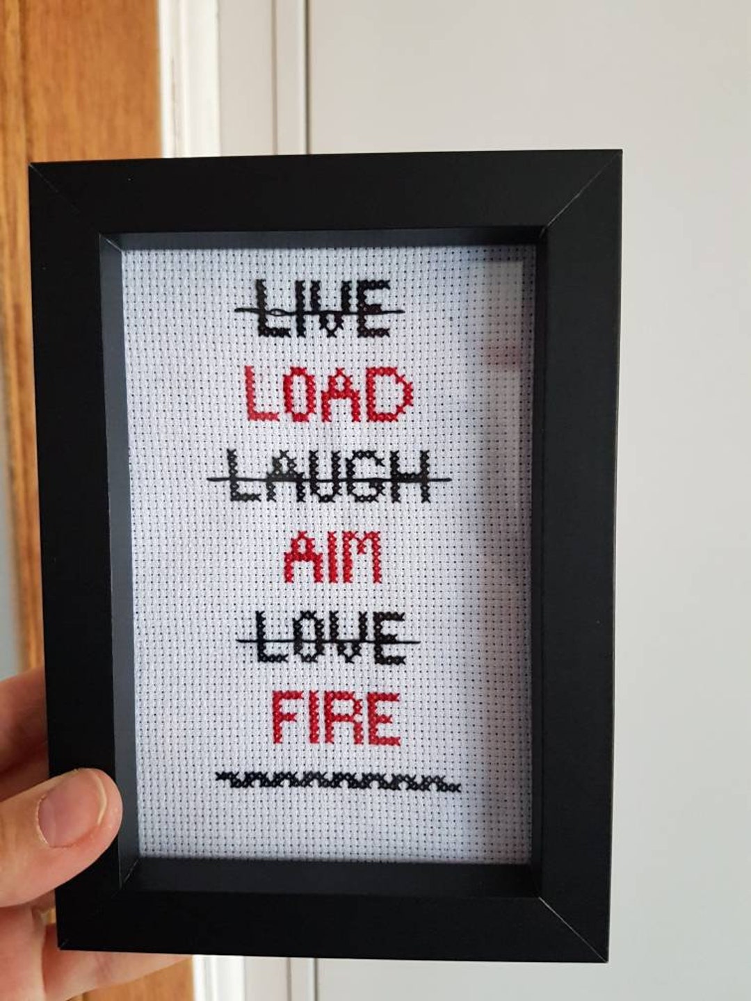 Load Aim Fire Cross Stitch Pattern - Funny Cross Stitch / Snarky Cross ...