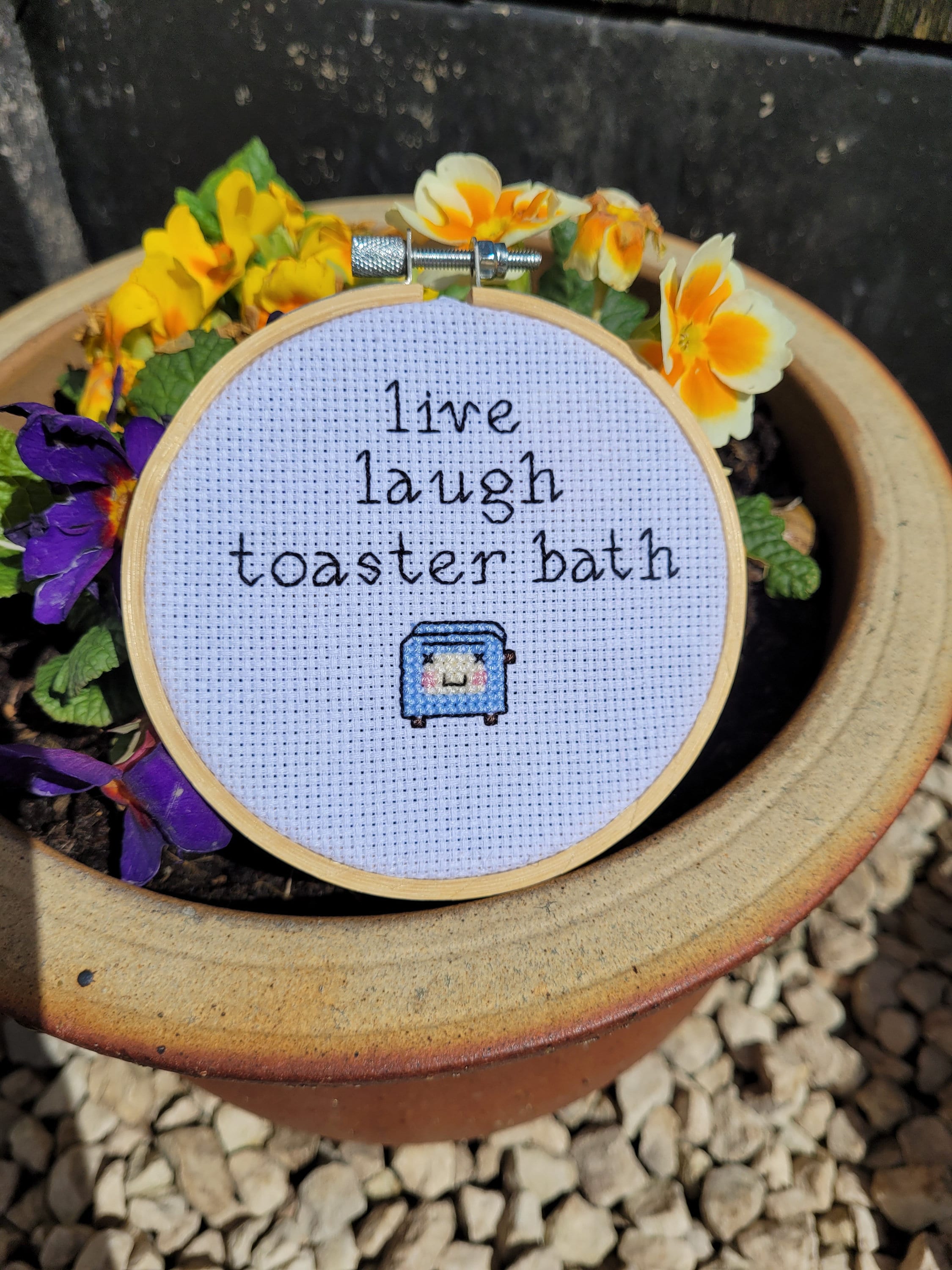 Live Laugh Toaster Bath Pattern / Funny Cross Stitch /snarky Cross ...