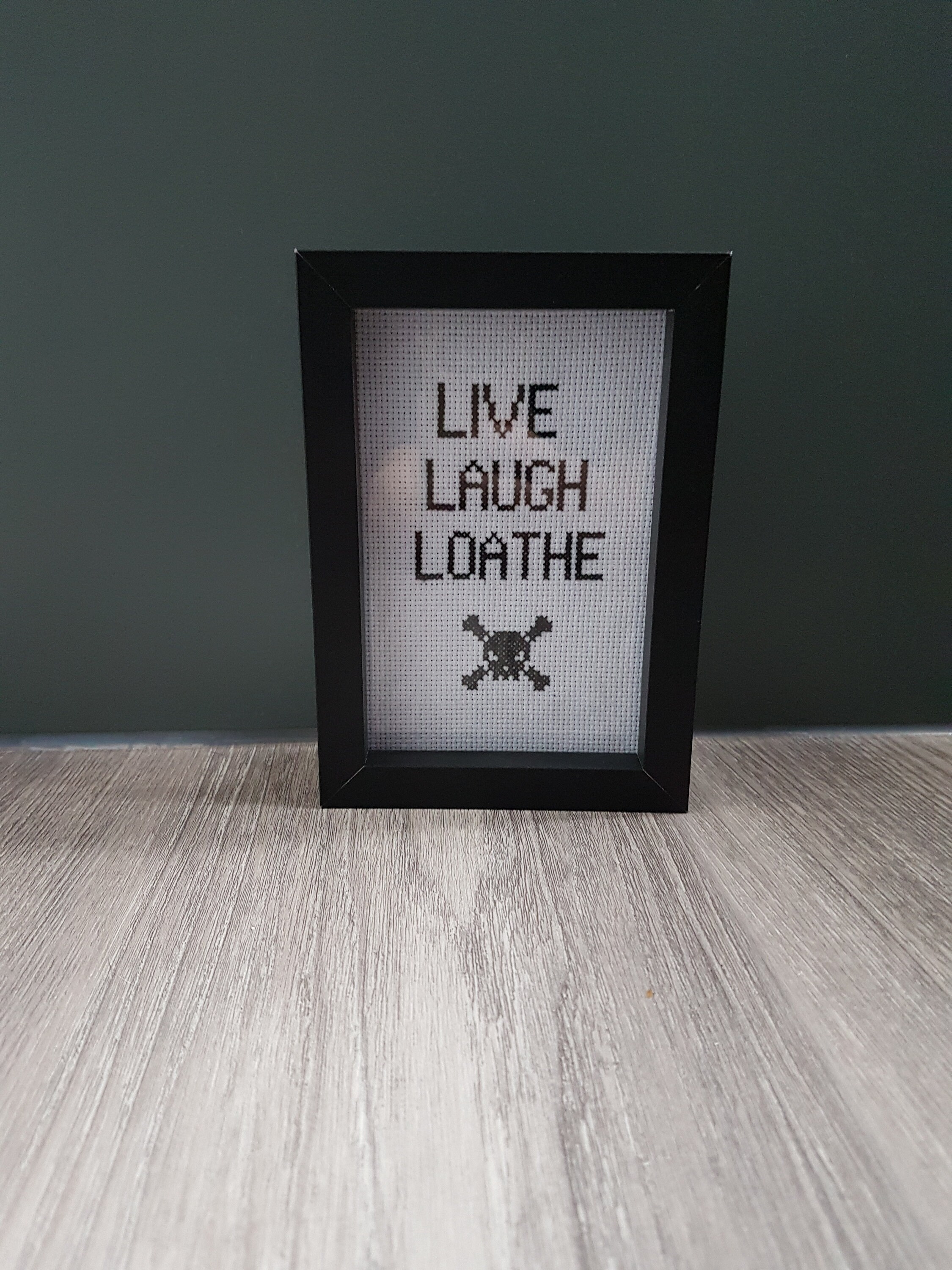 Live Laugh Loathe handmade rude cross stitch Live Laugh | Etsy