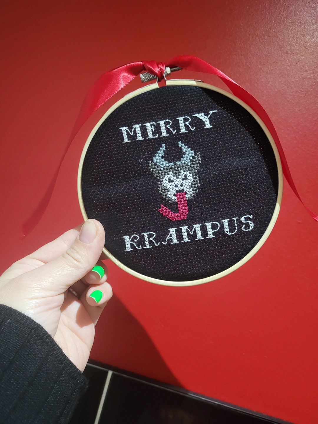 Krampus Pattern - Merry Krampus Pattern / Christmas Pattern/ Xmas Cross ...