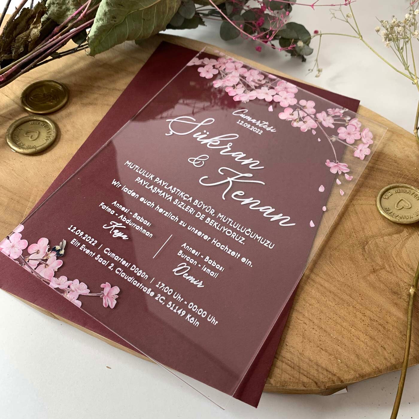 Acrylic Glass Invitation Card / Wedding Card / Save-the-date ...