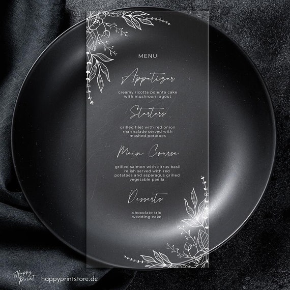 Menu Card Glass Clear/transparent Acrylic Menu Card Shelf Announcer,