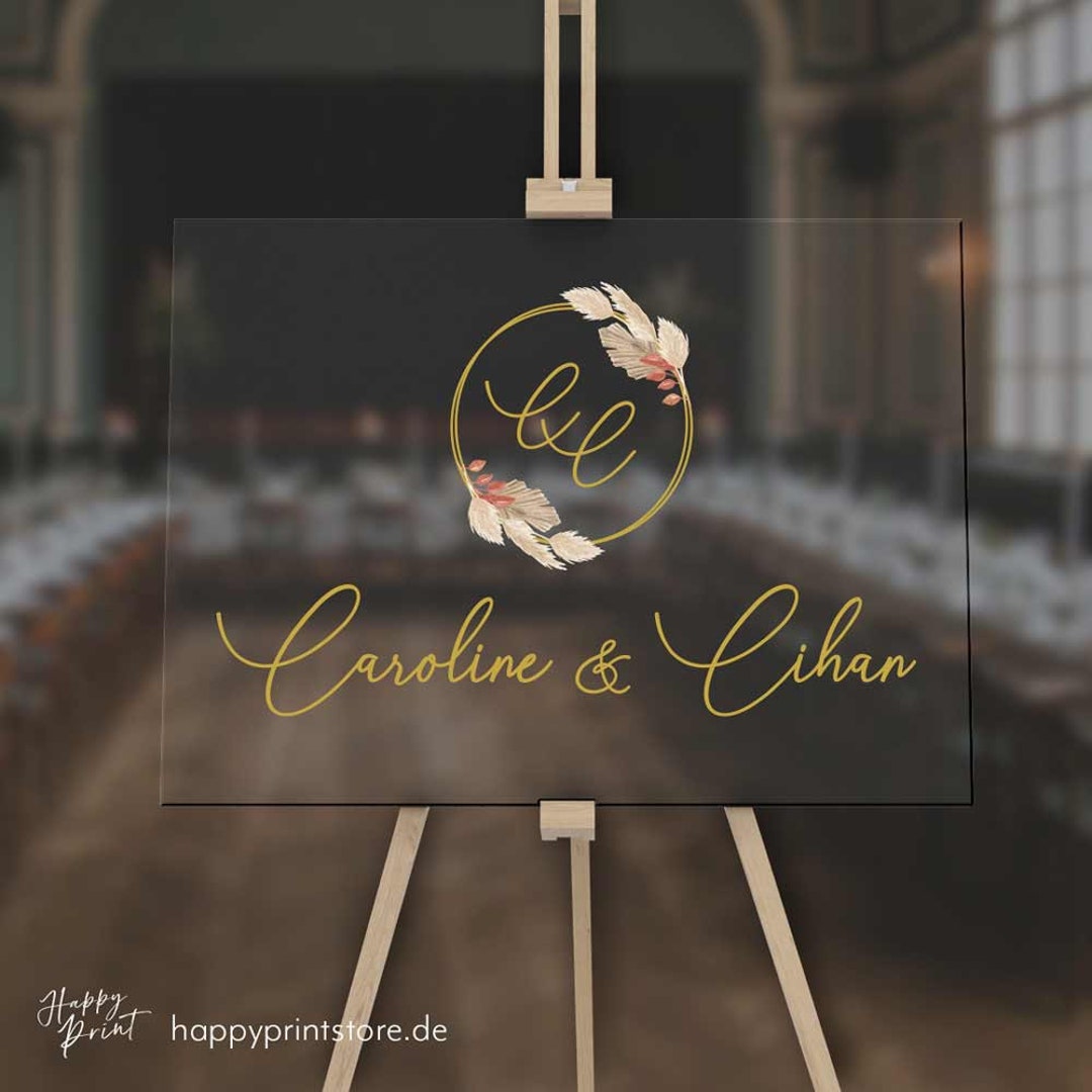 Acrylic Glass Reception Board / Wedding Sign / Welcome Sign / Plexiglas ...