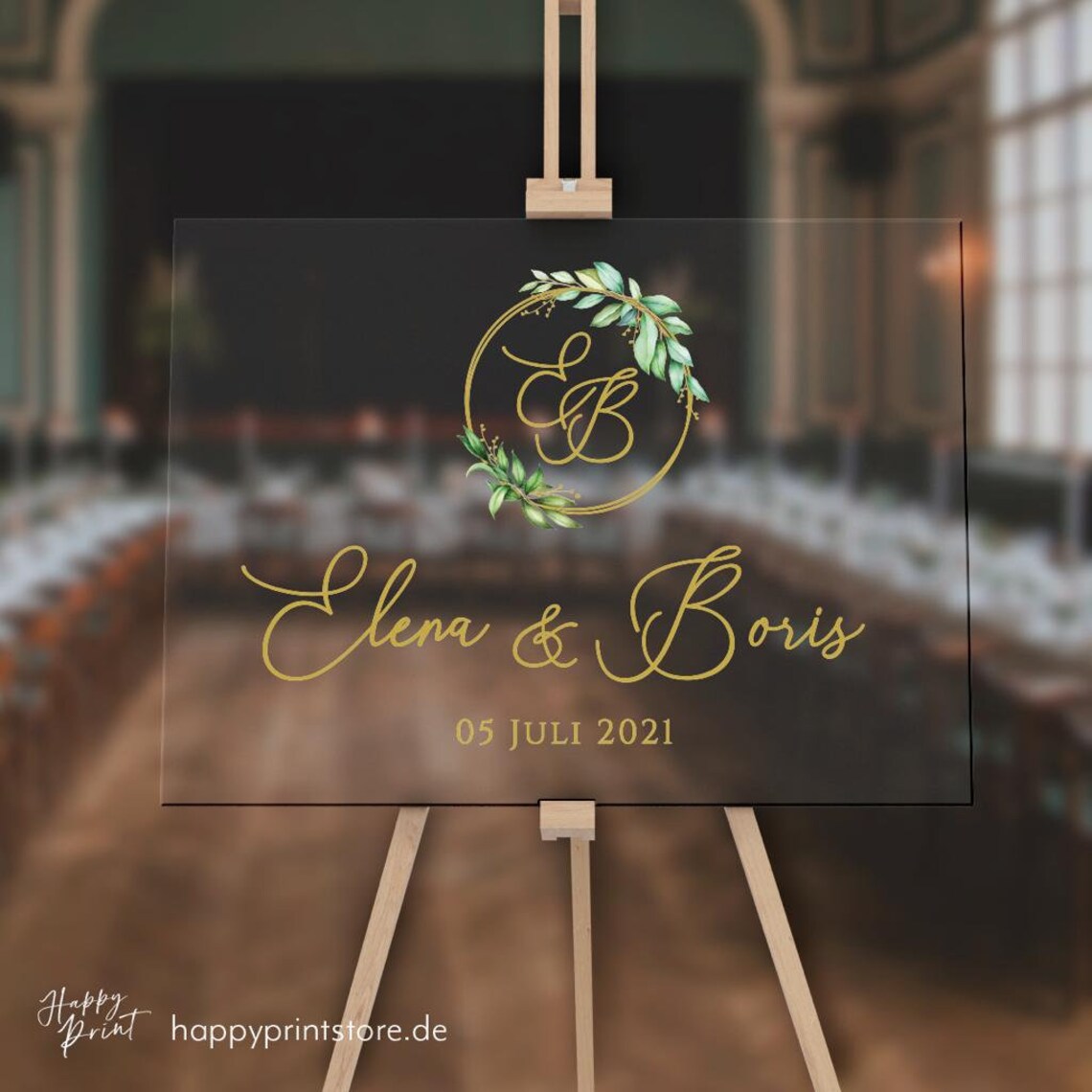 Acrylic Glass Reception Board / Wedding Sign / Welcome Sign / Plexiglas ...