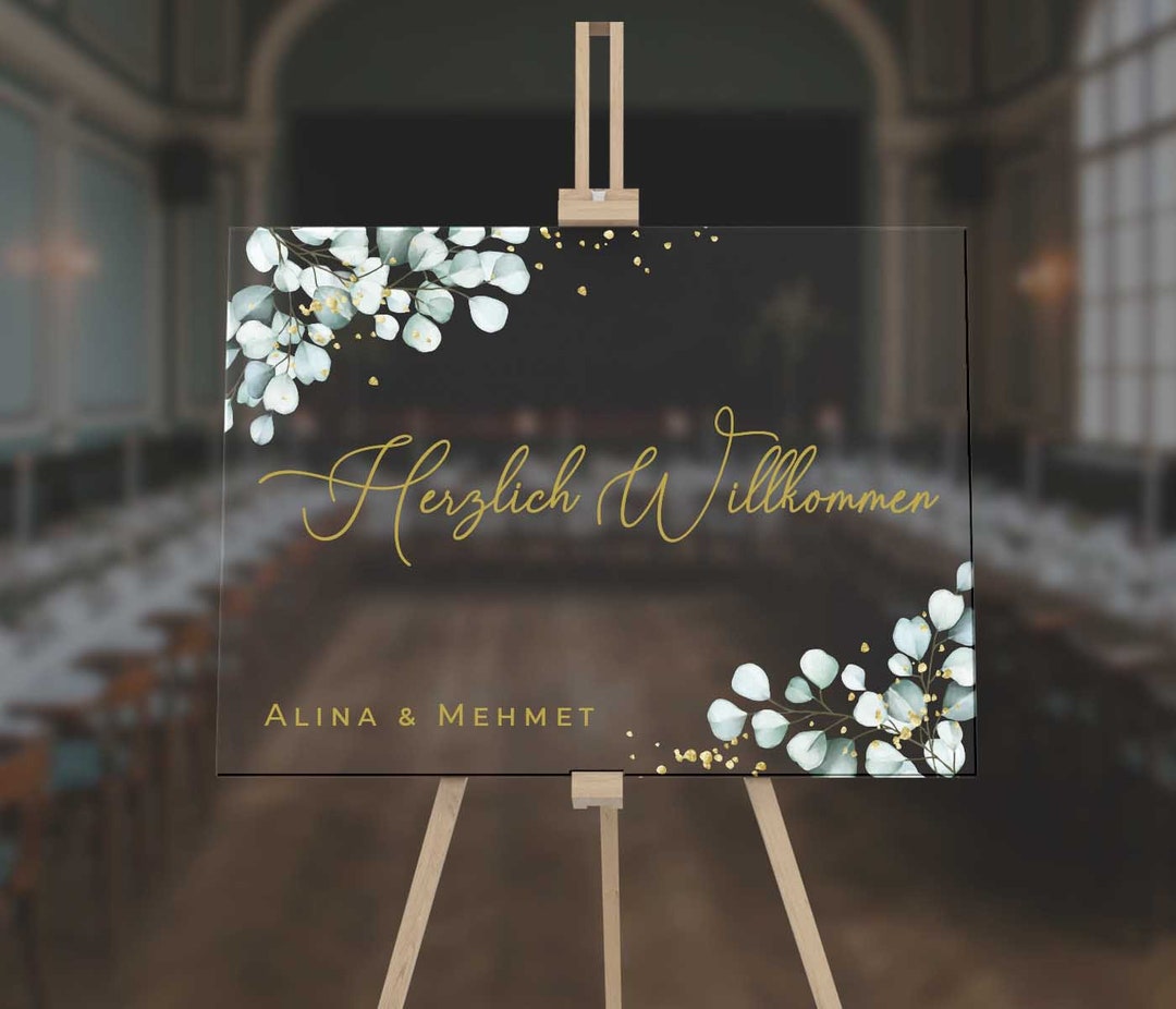 Acrylic Glass Reception Board / Wedding Sign / Welcome Sign / Plexiglas ...