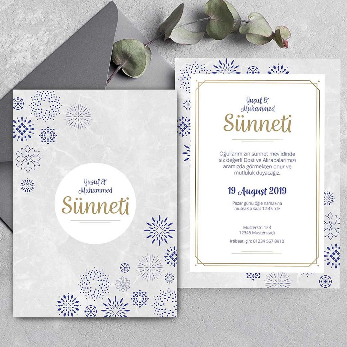 Sünnet Dügün Davetiyesi / Sünnet / Davetiye / Mavi / Altin - Etsy