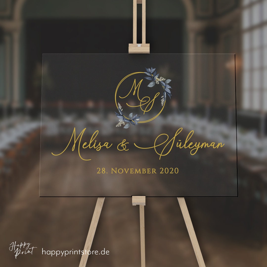 Acrylic Glass Reception Board / Wedding Sign / Welcome Sign / - Etsy UK