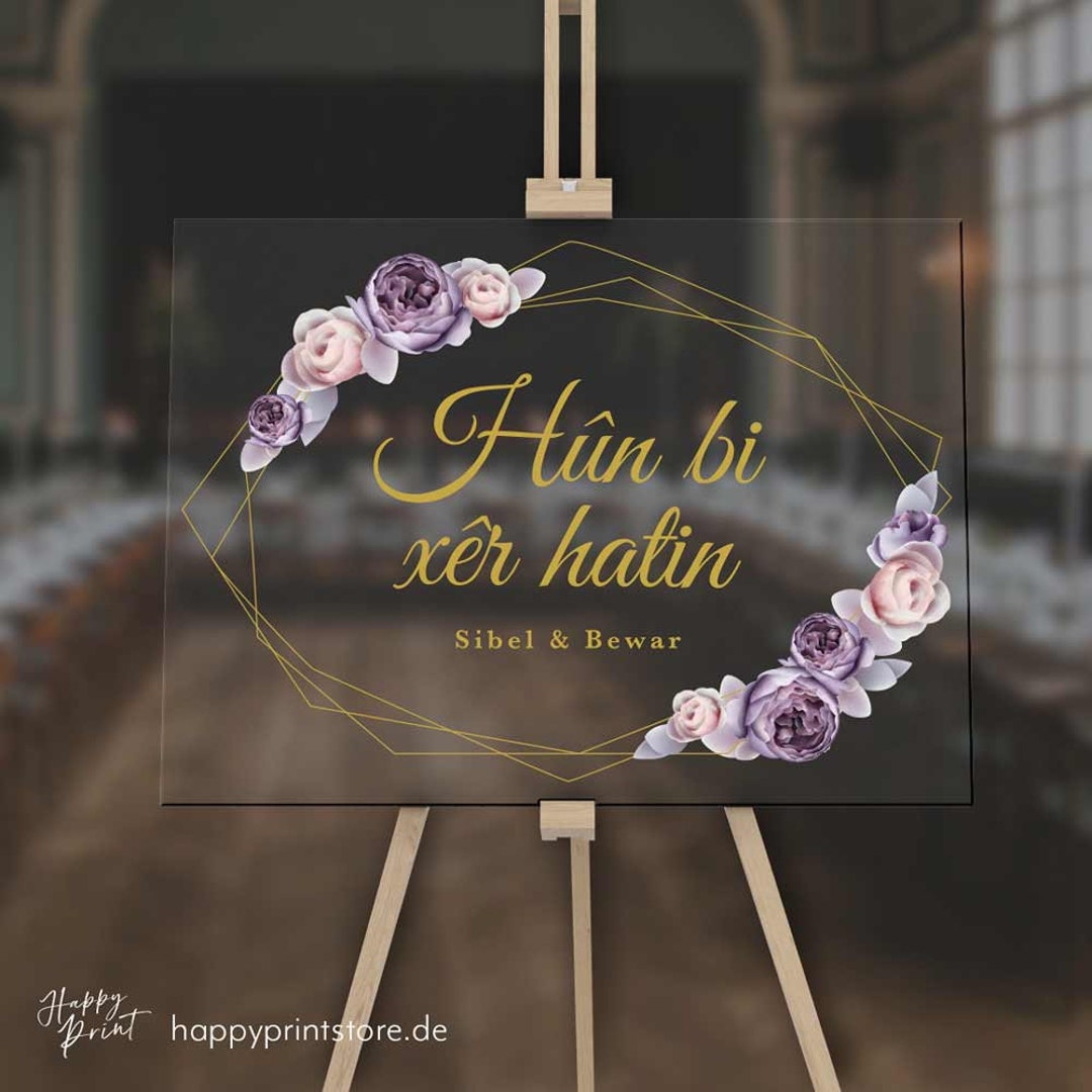 Acrylic Glass Reception Board / Wedding Sign / Welcome Sign / Plexiglas ...