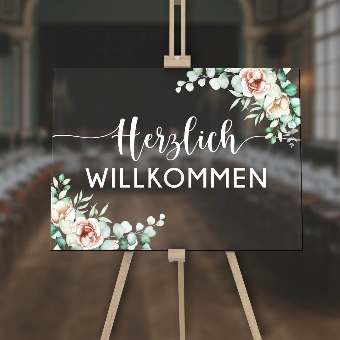 Acrylic Glass Reception Board / Wedding Sign / Welcome Sign / Plexiglas ...