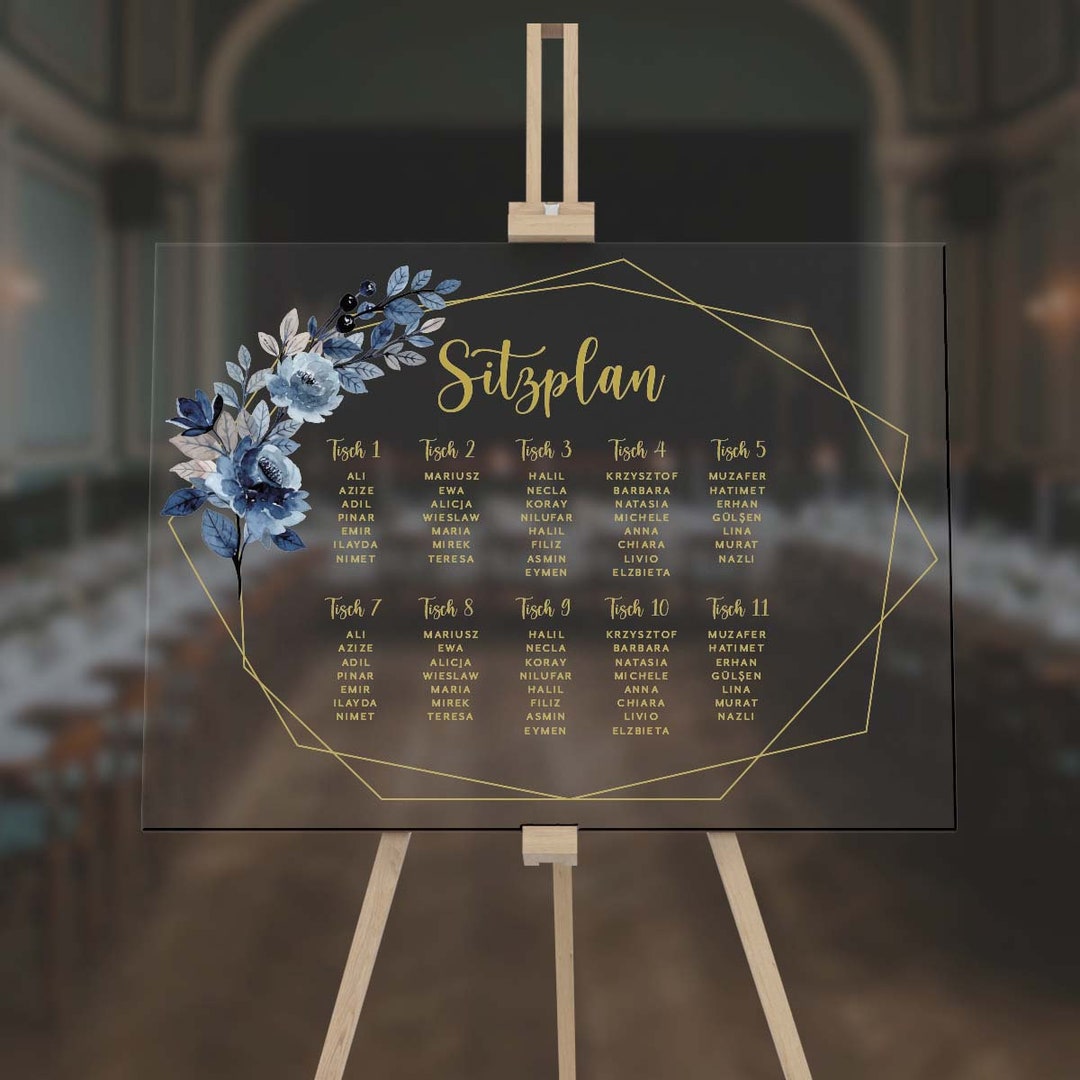 Seating Plan for the Wedding Engagement Registry Office Made of Acrylic ...