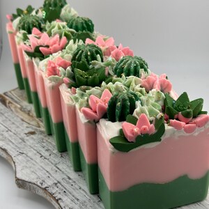 New Succulent Soap, Cactus Flower Soap, Handmade Soap, Gift for Mom ...