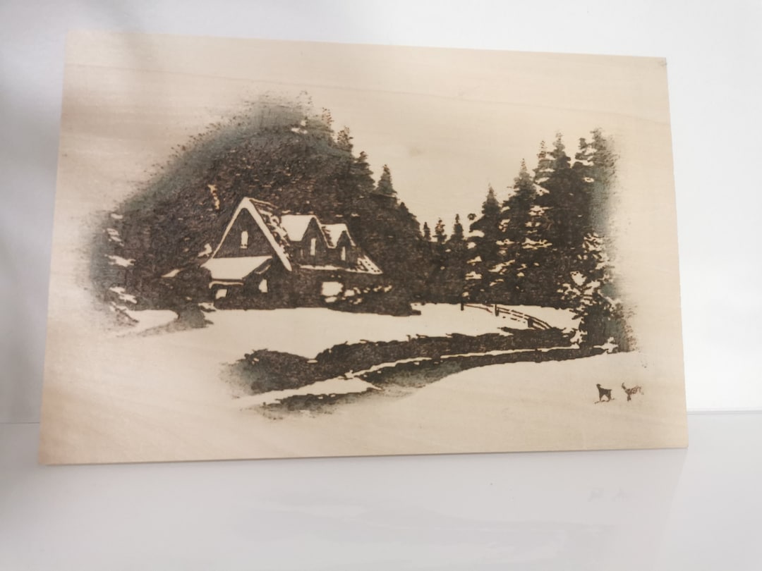 Landscape Pyrography Board on Handmade Wood - Etsy