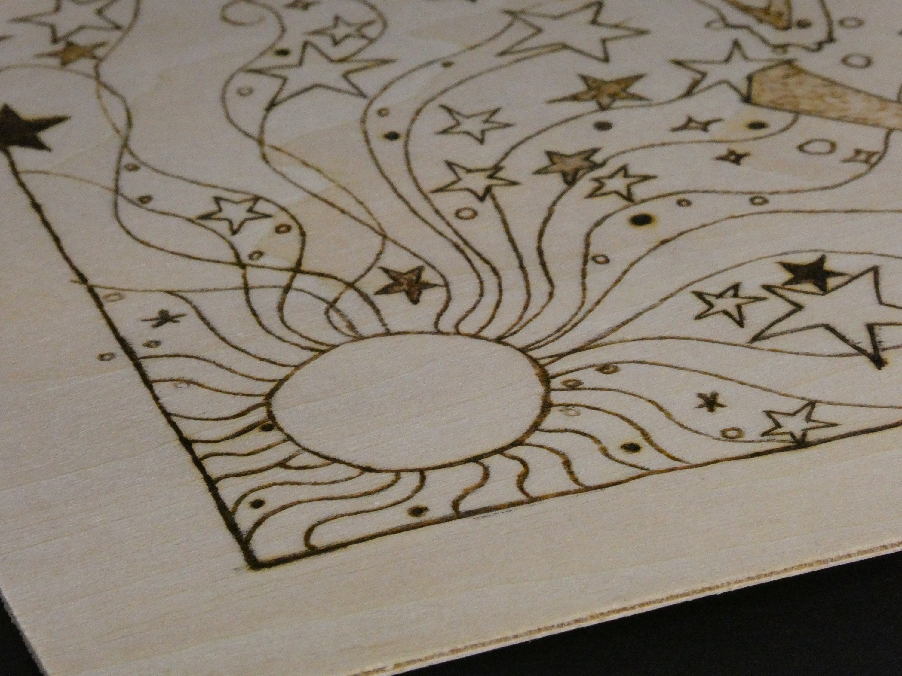 Children's Space Poster Pyrography on Wood Handmade - Etsy
