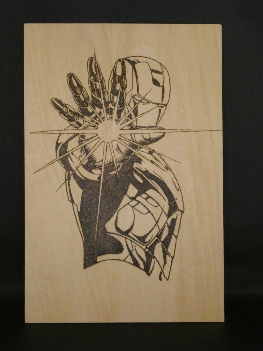 Iron Man Handmade Wood Burning Pyrography Poster - Etsy