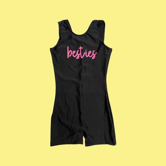Besties Gymnastics Unitard Personalized Girls Leotard Dance - Etsy