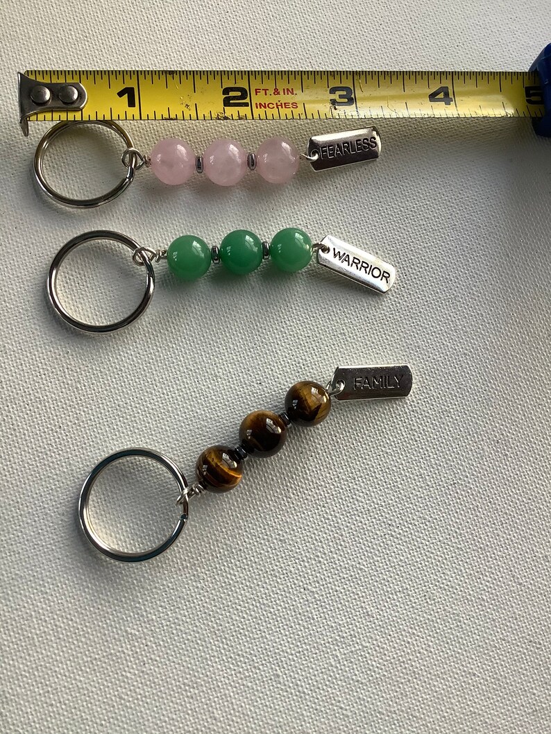 Handmade Crystal Keychain: Beaded Key Chain With Positive Affirmation ...