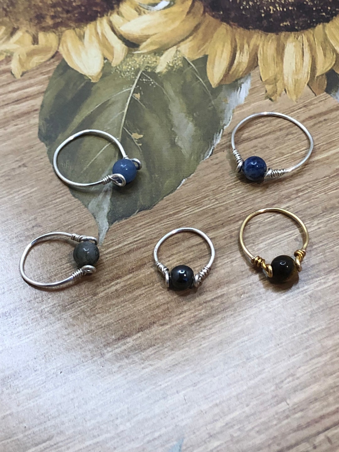 ADHD Ring, Fidget Ring Kids, Dainty Ring, Gemstone Spinner, Hematite ...