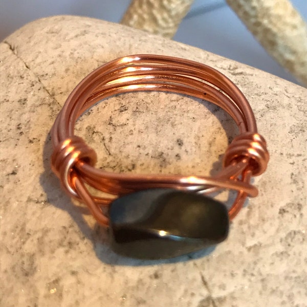 Wire Wrap Stone Ring - Etsy