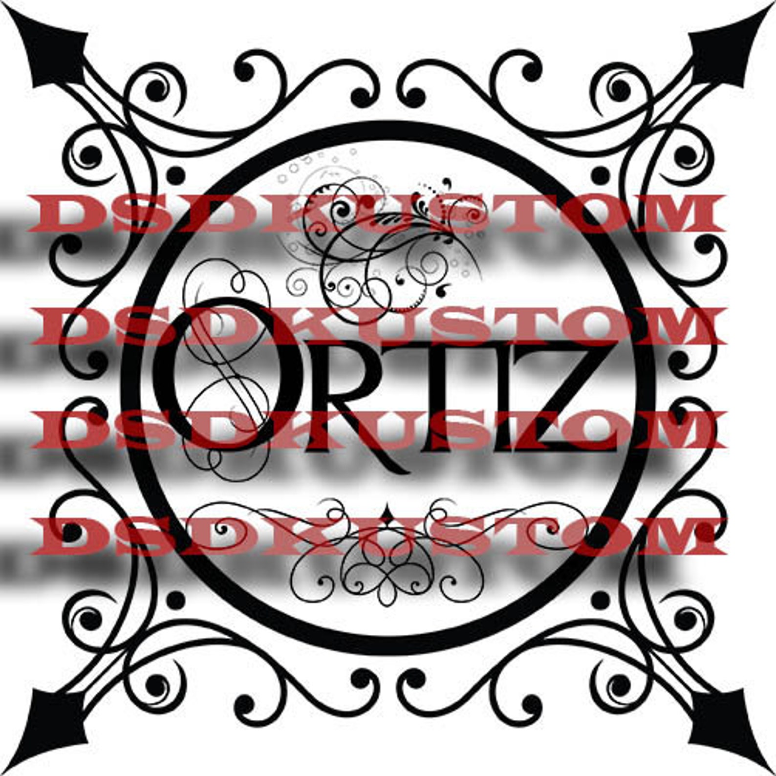Ortiz Family Name Monogram SVG-PNG-SVG File - Etsy