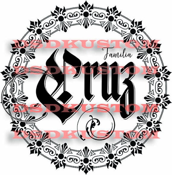 Cruz Family Name Monogram SVG-PNG-JPEG | Etsy
