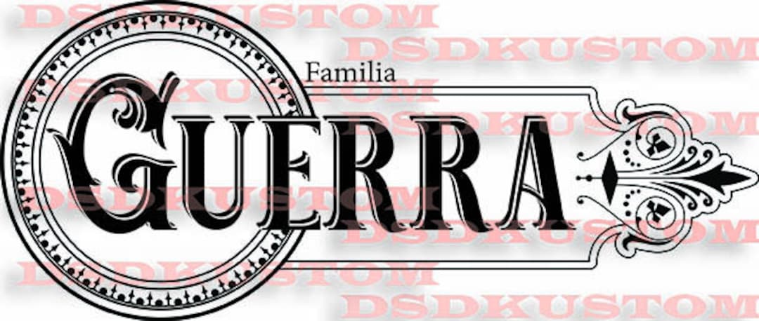 Guerra Family Name Monogram SVG-PNG-JPEG File - Etsy